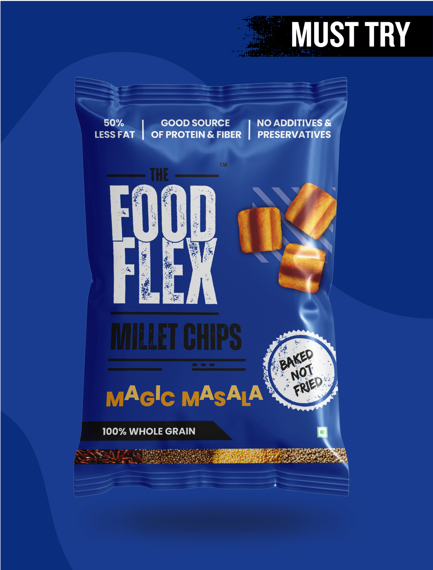 Magic Masala Millet Chips - Baked, Whole Grain, High Protein | TheFoodFlex